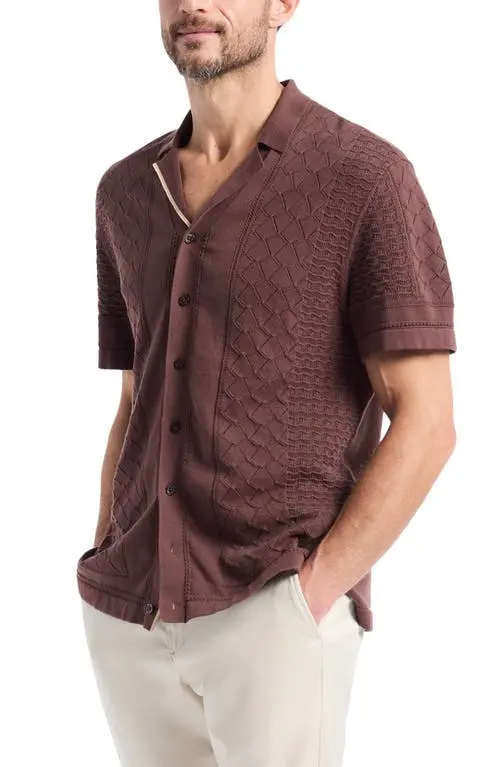Robert Graham Cotton Pointelle Button-up Sweater