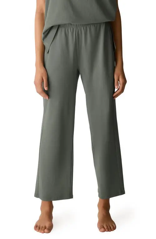 Eileen Fisher Pull-on Organic Cotton Ankle Pants - Agave