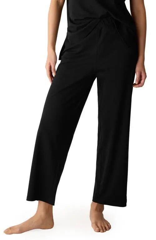 Eileen Fisher Pull-on Organic Cotton Ankle Pants - Black