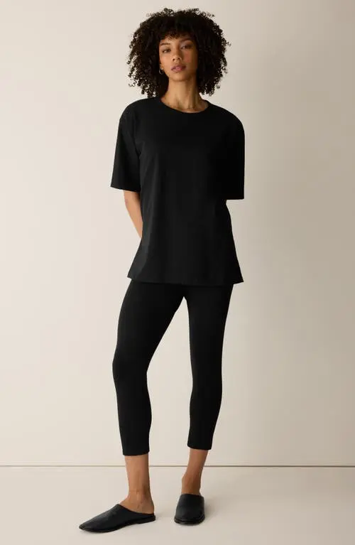 Eileen Fisher High Waist Stretch Organic Cotton Capri Leggings