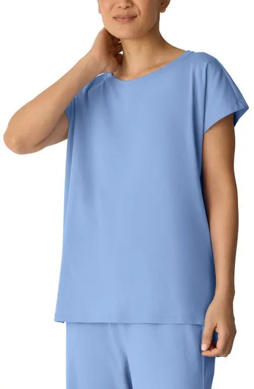 Eileen Fisher Jewel Neck Organic Cotton Pajama Top - Skylight
