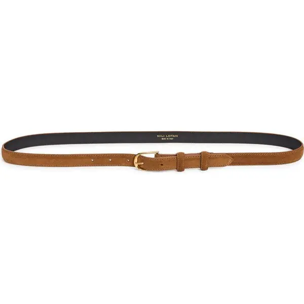 NILI LOTAN Jane Suede Belt - Martora W/gold Buckle