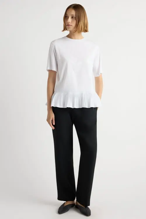 Modern Citizen Leonie Organic Cotton Ruffled Tunic Tee