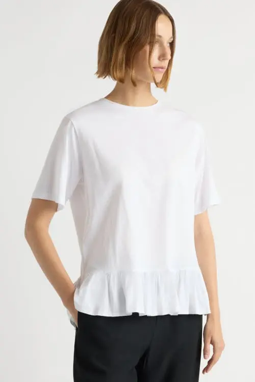 Modern Citizen Leonie Organic Cotton Ruffled Tunic Tee
