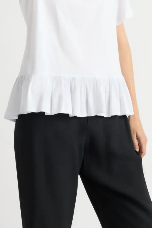 Modern Citizen Leonie Organic Cotton Ruffled Tunic Tee