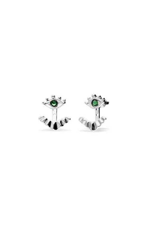 UNODE50 Plated Earrings With Crystal - Silver