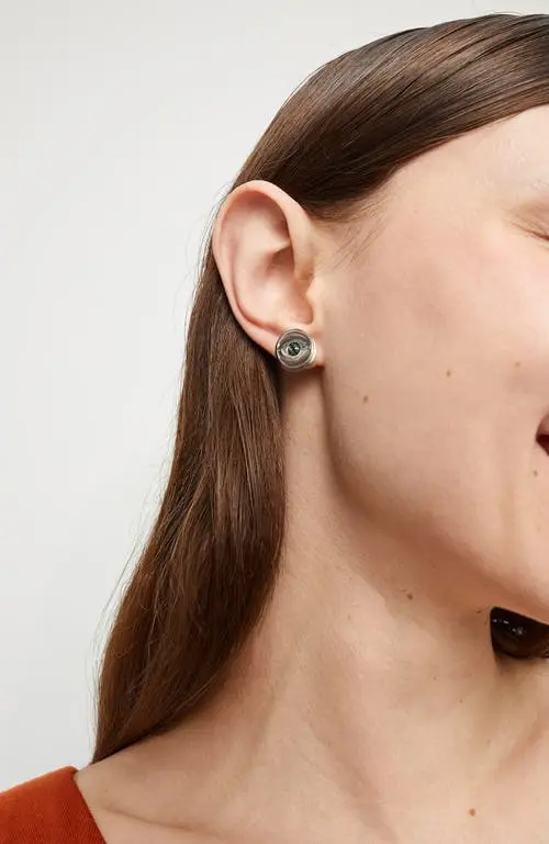 UNODE50 Button Earrings With Crystal