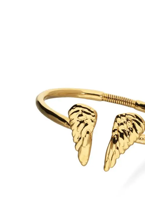 UNODE50 18k -plated Rigid Bracelet With Wing Motif