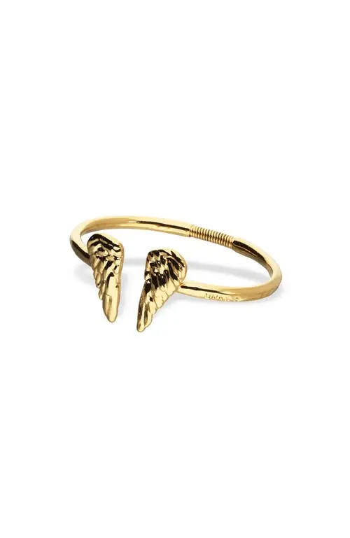 UNODE50 18k -plated Rigid Bracelet With Wing Motif
