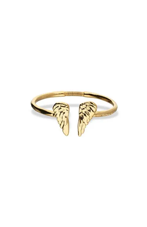 UNODE50 18k Gold-plated Rigid Bracelet With Wing Detail At The Ends - Metallic Gold