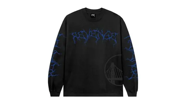 REVENGE Golden State Warriors Lightning Logo Long Sleeve Tee Shirt