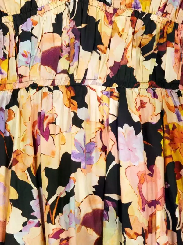 Ulla Johnson Vidri Cami Floral Cotton Midi Dress - Black