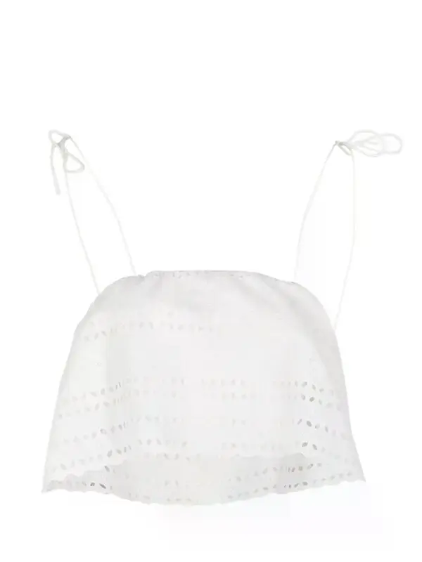 Faithfull The Brand Broderie Scalloped Top - White
