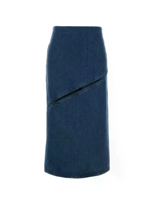 JIL SANDER Cut-out Denim Skirt - Blue