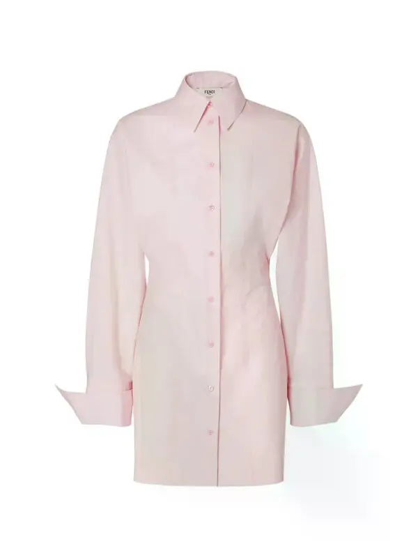 Fendi Panelled Poplin Shirt Dress - Pink