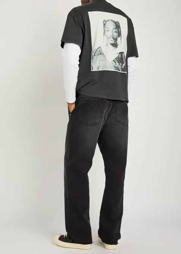ASKYURSELF Beware Printed Distressed Cotton T-shirt