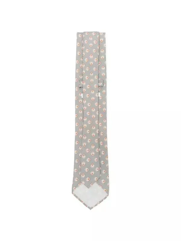 LARDINI Patterned Neck Tie - Grey