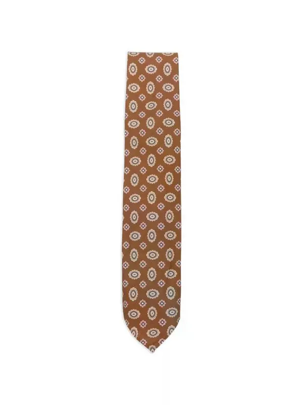 LARDINI Patterned Necktie - Brown