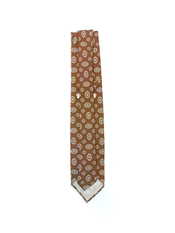 LARDINI Patterned Necktie - Brown
