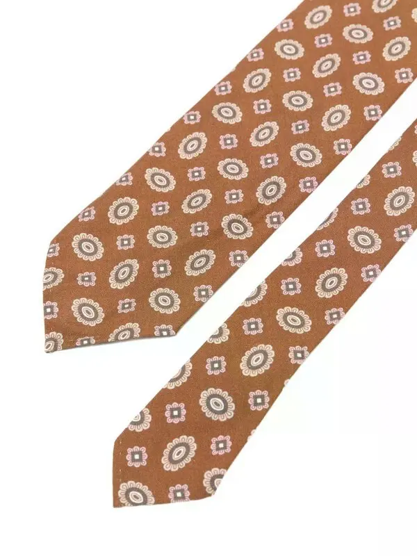 LARDINI Patterned Necktie - Brown
