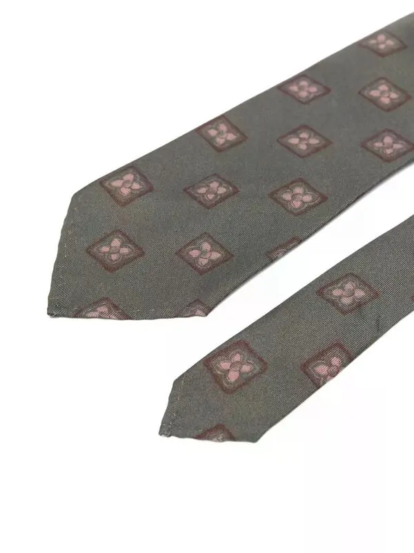 LARDINI Patterned Neck Tie - Green