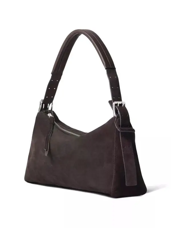 LEMAIRE Belted Suede Shoulder Bag - Brown