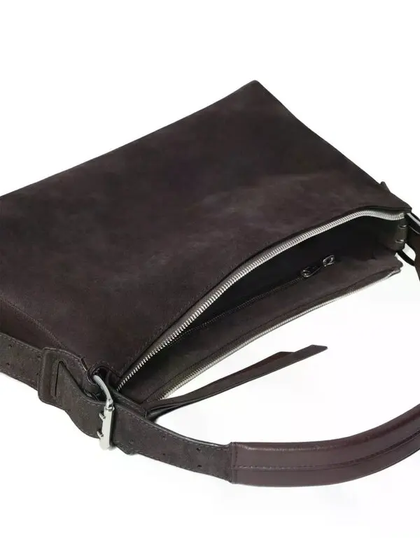 LEMAIRE Belted Suede Shoulder Bag - Brown