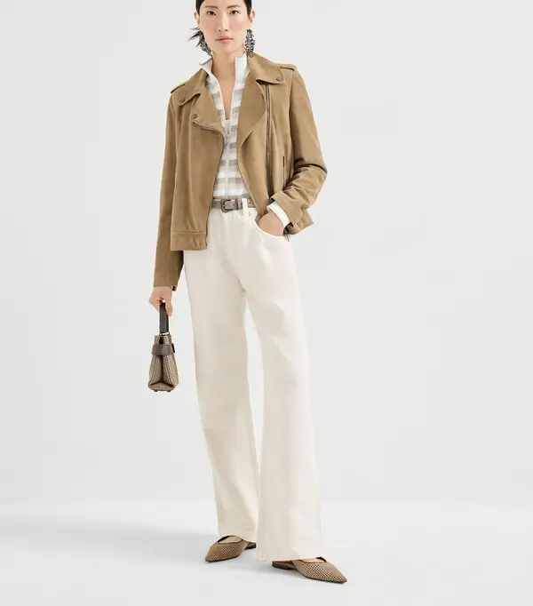 Brunello Cucinelli Suede Biker Jacket