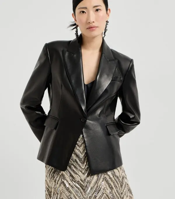 Brunello Cucinelli Nappa Leather Single-breasted Blazer