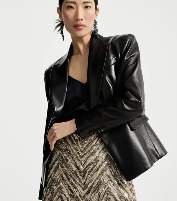 Brunello Cucinelli Nappa Leather Single-breasted Blazer
