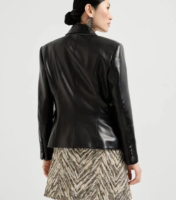 Brunello Cucinelli Nappa Leather Single-breasted Blazer