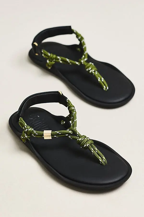 Flowze Knotted Rope Sandals - Military Green