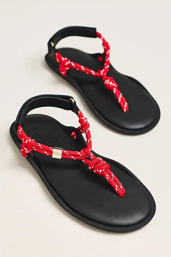 Flowze Knotted Rope Sandals - Red