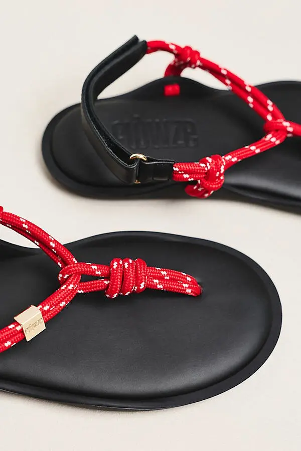 Flowze Knotted Rope Sandals - Red
