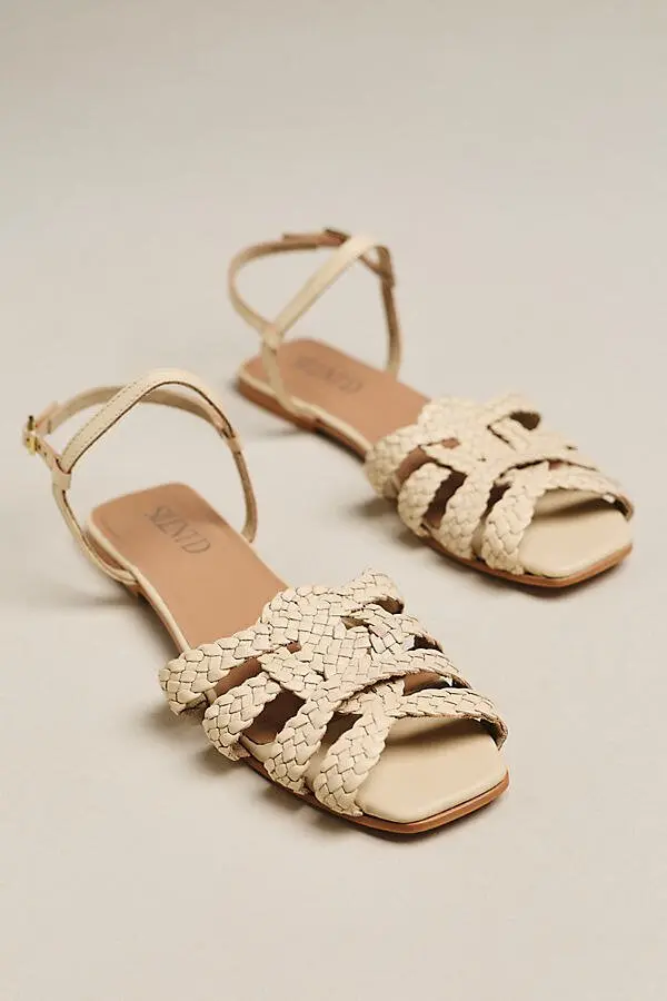 SILENT D Dessma Woven Ankle-strap Sandals - Bone