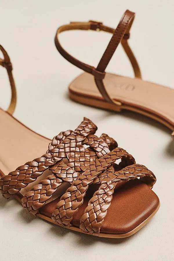 SILENT D Dessma Woven Ankle-strap Sandals - Tan