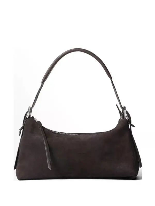 LEMAIRE Belted Suede Shoulder Bag - Brown