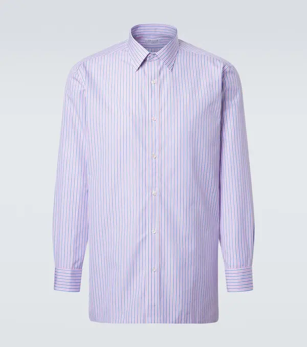 Charvet Striped Cotton Poplin Shirt - Blue