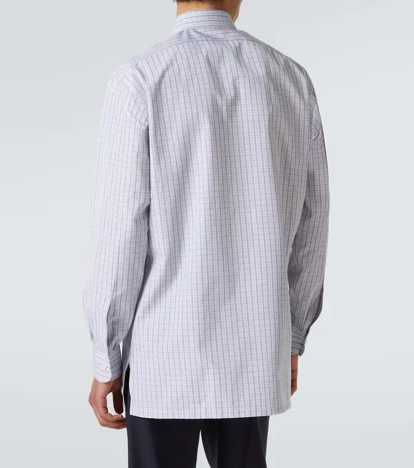 Charvet Checked Cotton Poplin Shirt - Blue