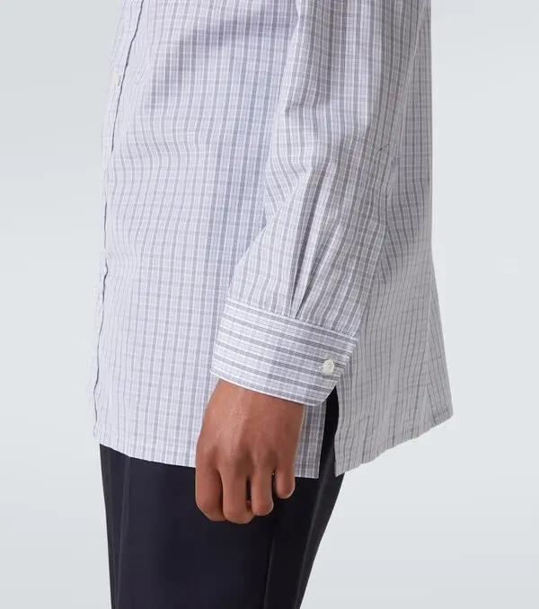 Charvet Checked Cotton Poplin Shirt - Blue