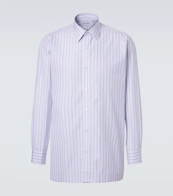 Charvet Striped Cotton Poplin Shirt - White