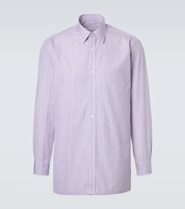 Charvet Striped Cotton Poplin Shirt - Blue