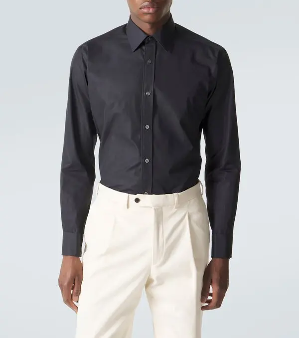 Charvet Cotton Poplin Shirt - Black