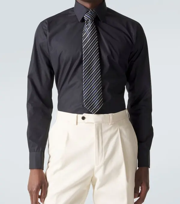 Charvet Cotton Poplin Shirt - Black