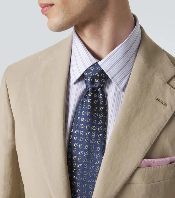 Charvet Silk Jacquard Neck Tie - Blue