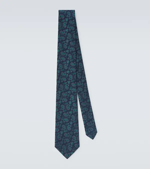 Charvet Silk Paisley Jacquard Neck Tie - Blue
