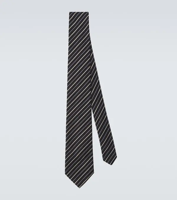 Charvet Striped Silk Jacquard Tie - Blue