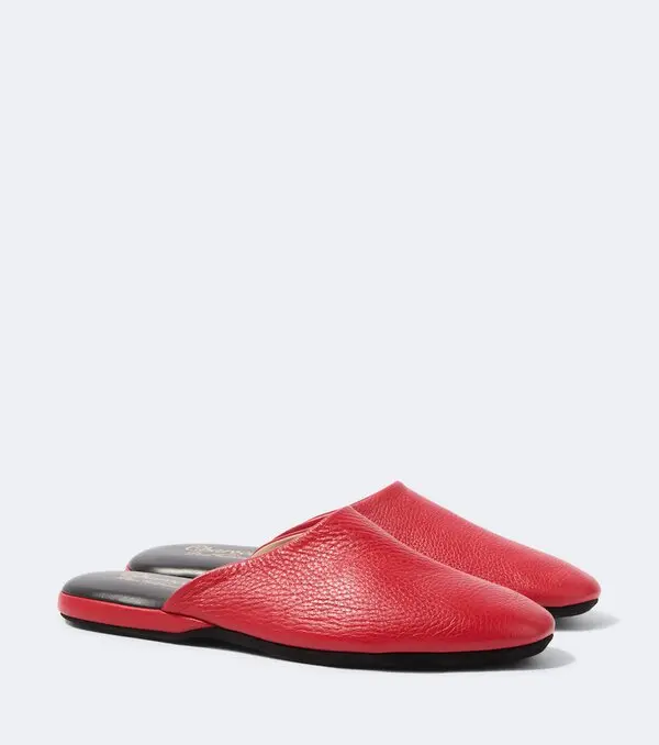 Charvet Leather Slippers - Red