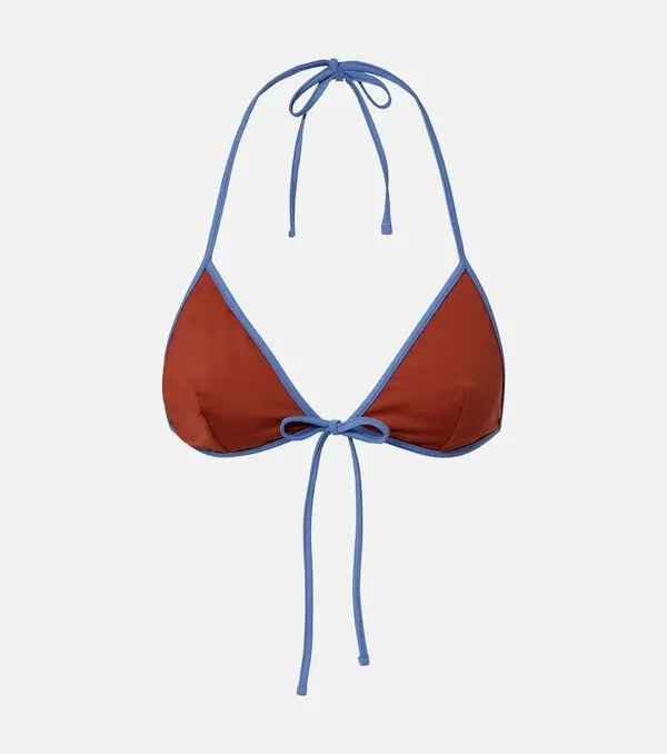 Prada Logo Triangle Bikini Top - Orange