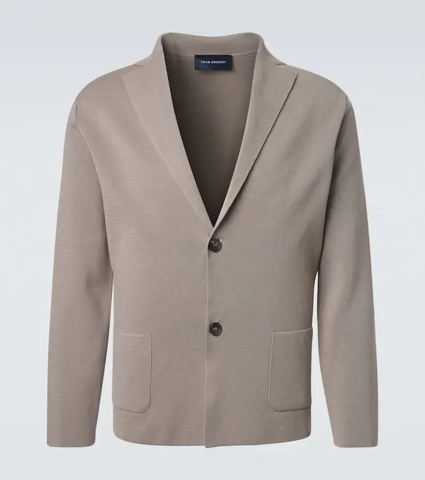 Thom Sweeney Cotton Crêpe Blazer - Grey